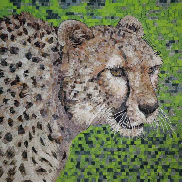 The Leopard - Mosaic Art, 72" x 72" - Contemporary - Tile Murals - by ...