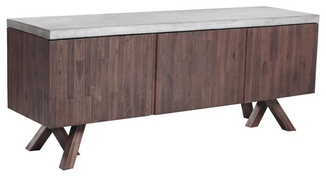 Jagger Custom Wood Sideboard with Concrete Top - Midcentury - Buffets ...