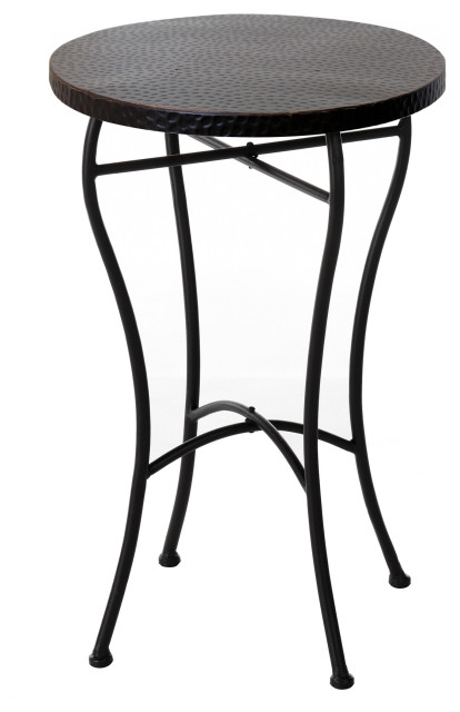 Round Hammered Metal Accent Table - Oil-Rubbed Bronze Powder Coat ...