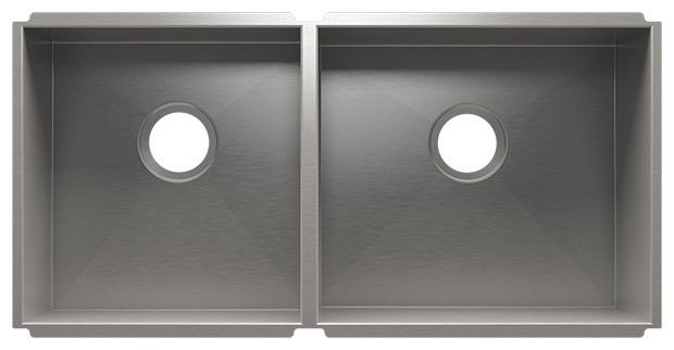 Urbanedge Undermount Sink With Double Bowl, Stainless Steel 35.5"x17.5 ...