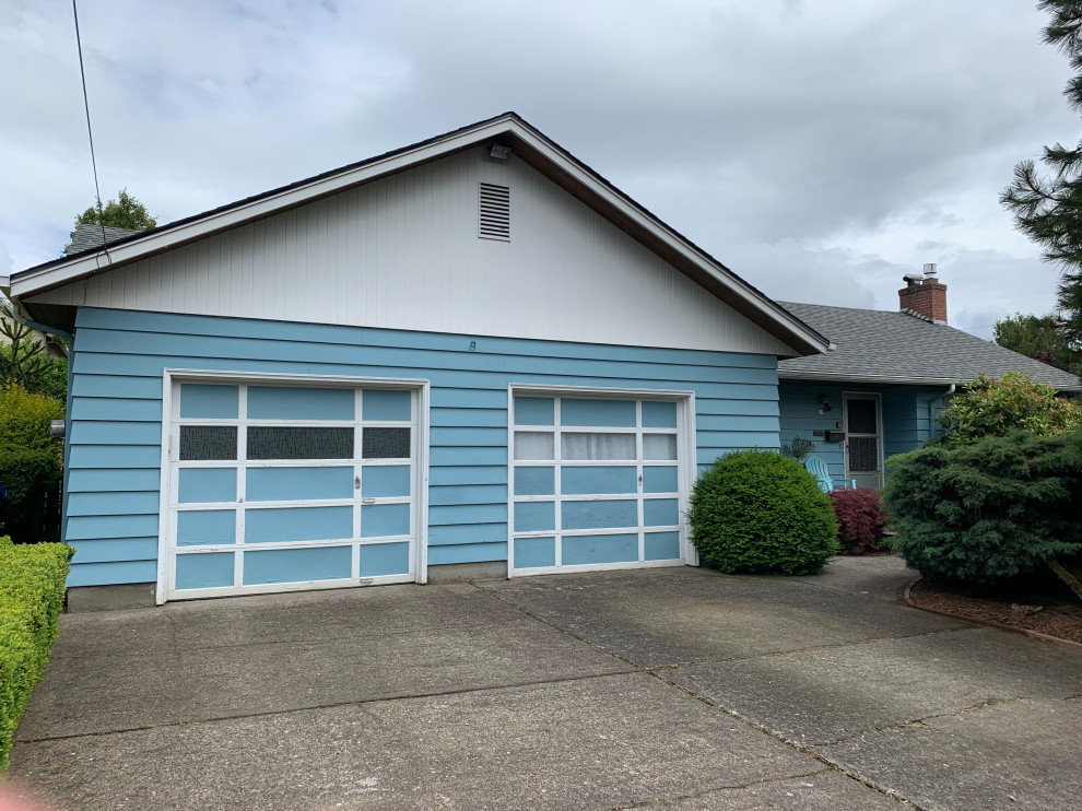 Painting exterior - what to do about this gable over garage?