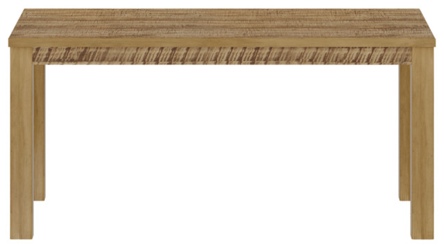 35" Walnut Light Brown Rectangular Solid Wood Dining Table - Farmhouse ...