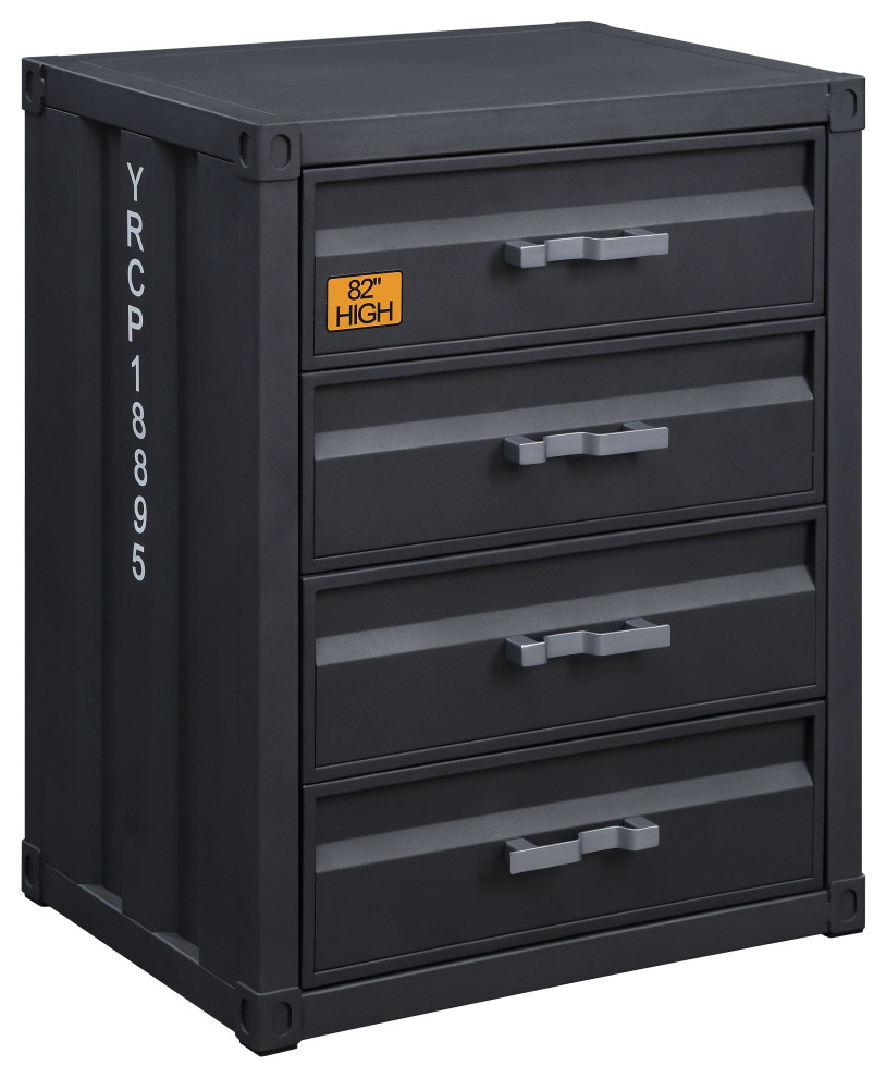 Cargo 4-Drawer Chest, Gunmetal Finish - Industrial - Dressers - by Acme ...