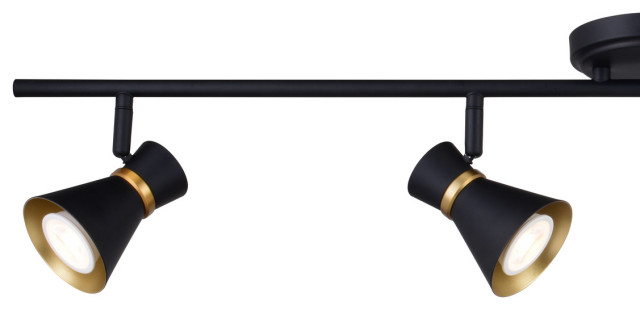 Alto 4 Light Led Directional Light Matte Black And Satin Brass ...