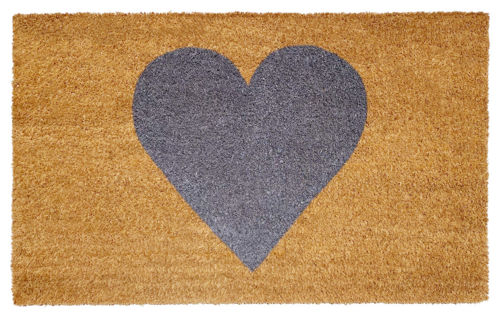 Calloway Mills Gray Heart Doormat, 24" X 36" - Contemporary - Doormats ...