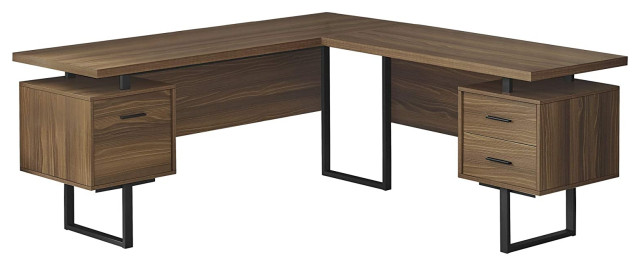 Modern L-Shaped Desk, Extra Large Floating Desk and Storage Drawers ...