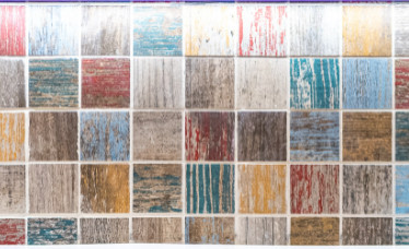 Kids bathroom Tile for accent wall and around the sink area multicolor