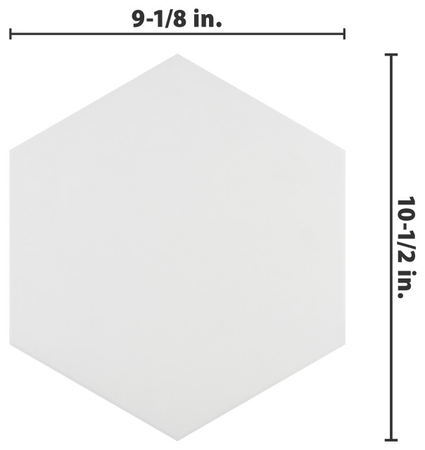 Apini Hex Matte White Porcelain Floor and Wall Tile - Contemporary ...