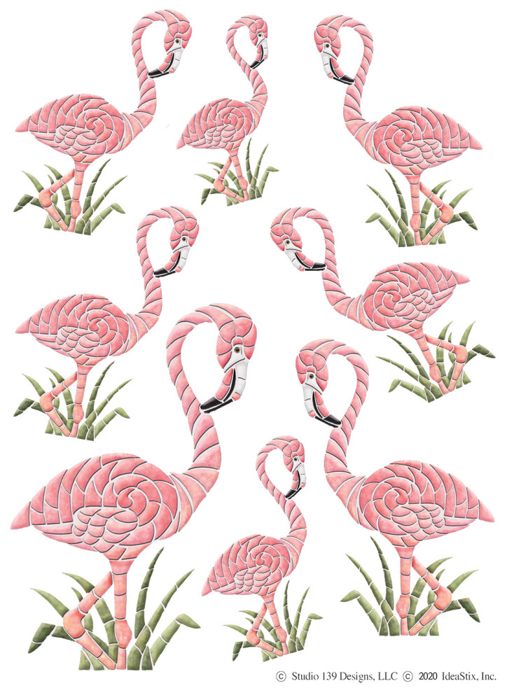 IdeaStix Flamingo 2-Sheet Peel and Stick Accents - Dishwasher/Microwave ...