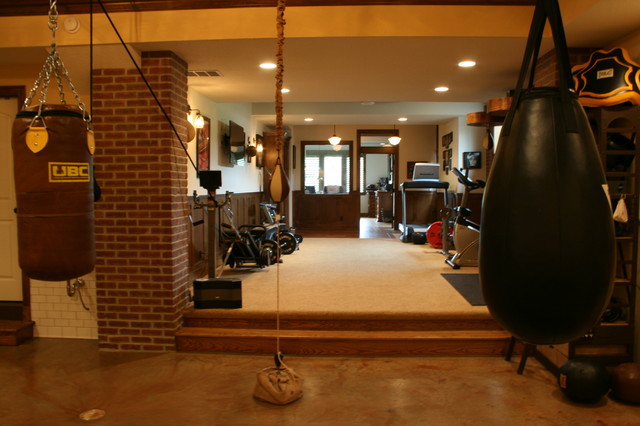 Eclectic Vintage-Style Custom Home - Modern - Home Gym - kansas city ...