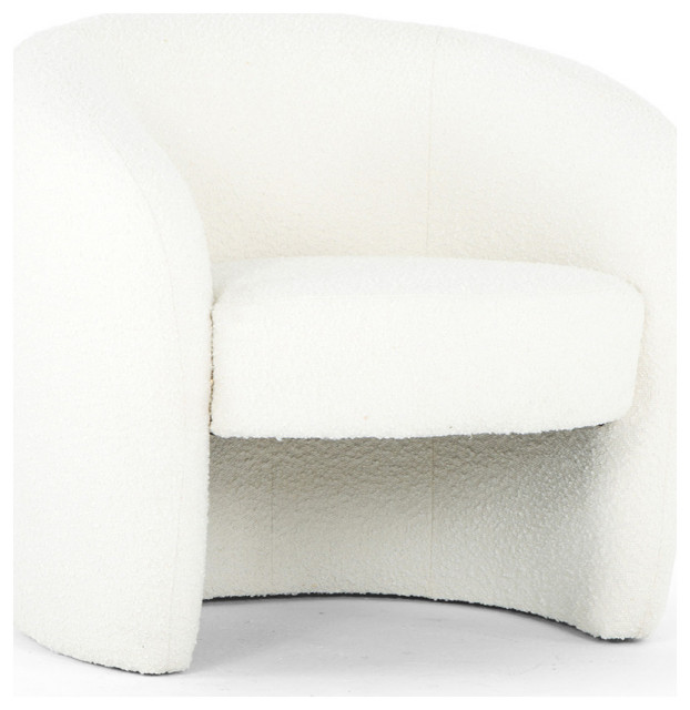 Clemance Accent Chair White Boucle - Midcentury - Armchairs And Accent ...