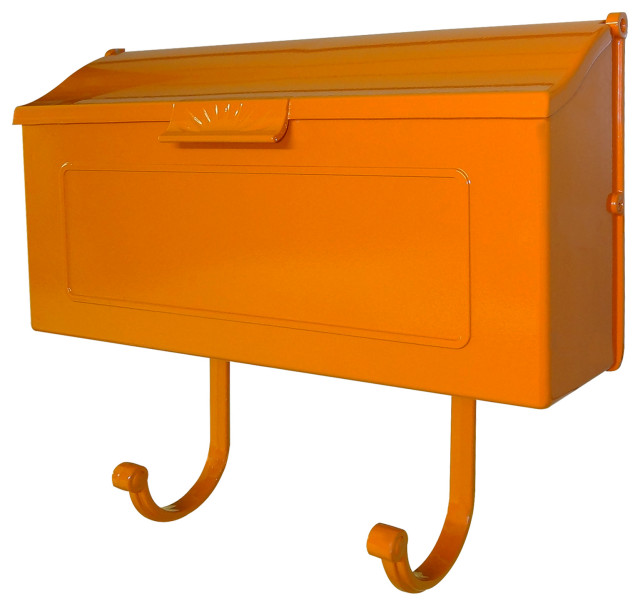 Mid Modern Nash Horizontal Mailbox, Orange - Contemporary - Mailboxes ...