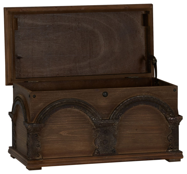 Small Wooden Arch Storage Trunk - Farmhouse - Decorative Trunks - by ...