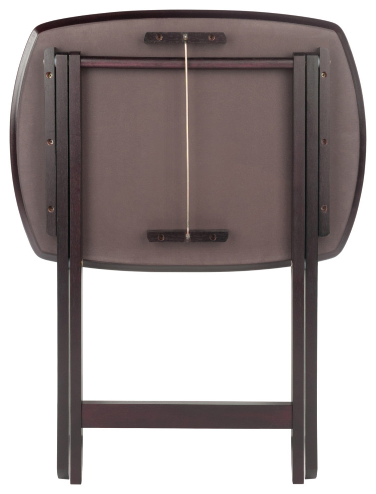 Chandler 4-Pc Single Snack Tables, Curved Oversize Top, Espresso ...