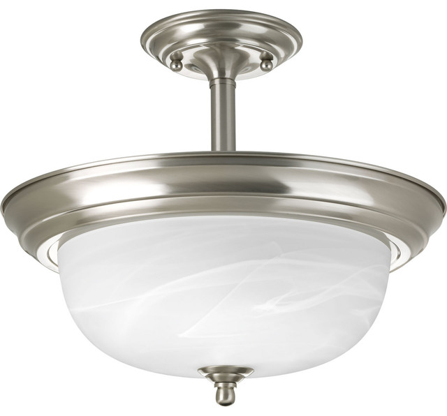 Progress Lighting 2-Light Close-To-Ceiling With Alabaster Glass ...