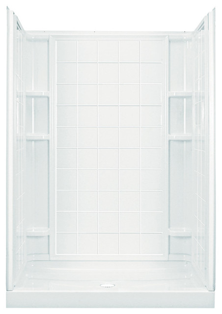 Sterling Ensemble 77"x35.25"x60" Vikrell Alcove Shower Kit, 35.25"x60 ...