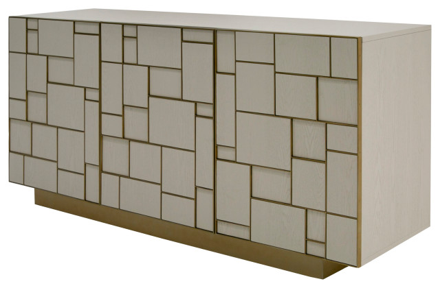 Modrest Auer Mid-Century Modern Cream Ash + Gold Buffet - Contemporary ...