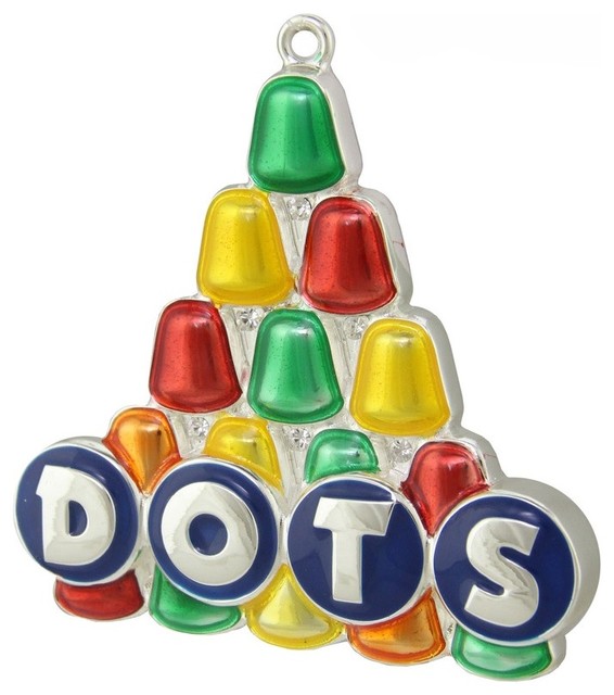 3" Silver Plated Dots Candy Logo Mulit- Colored Christmas Tree Ornament ...