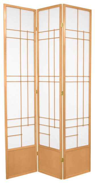 Modern Room Divider, Wooden Frame With 3 Panels and Geometric Lattice ...