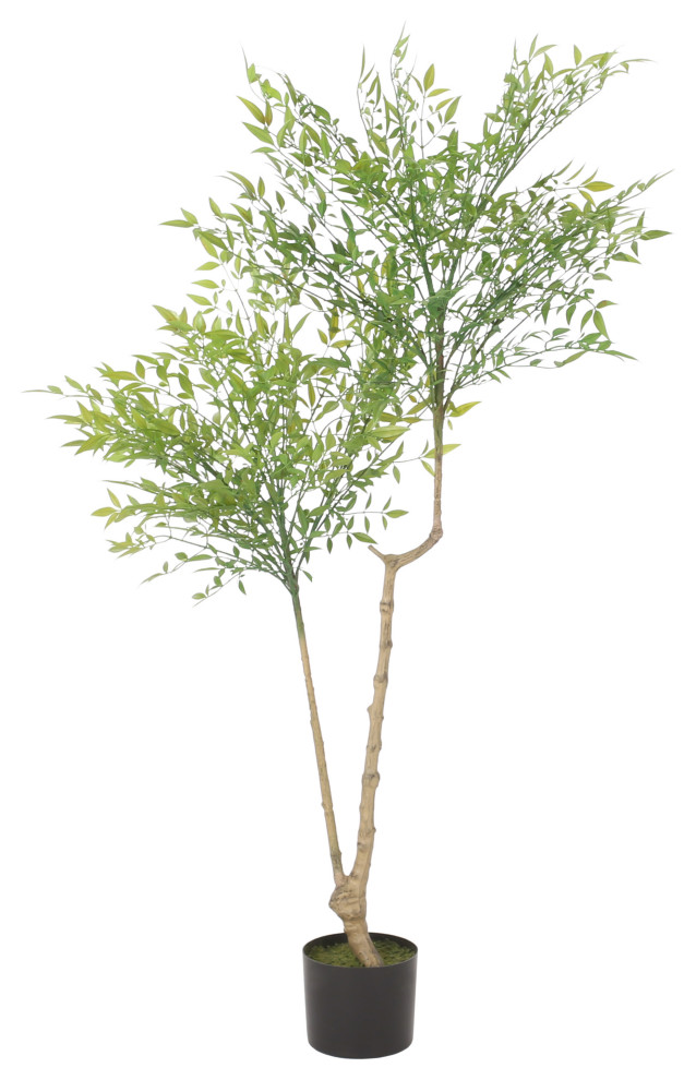 Hartshorn Artificial Heavenly Bamboo Nandina Tree, Green, 31.5wx29 ...