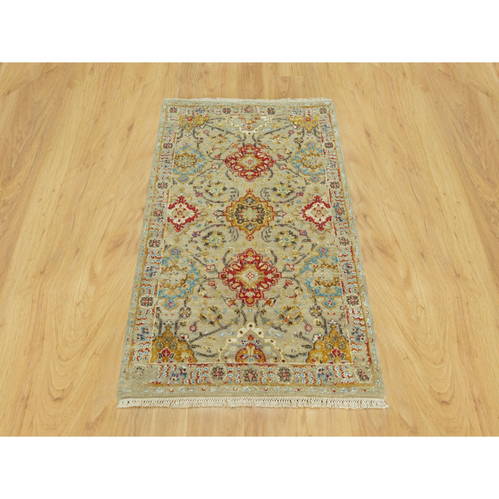 Fawn Beige, The Sunset Rosettes with Soft Colors, Wool and Pure Silk ...
