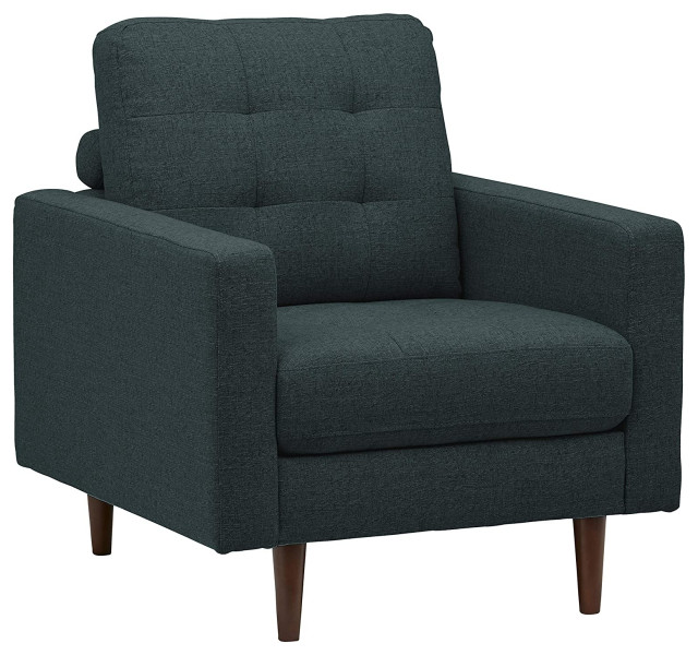 Denim Blue Mid-Century Modern Tufted Living Room Accent Chair ...