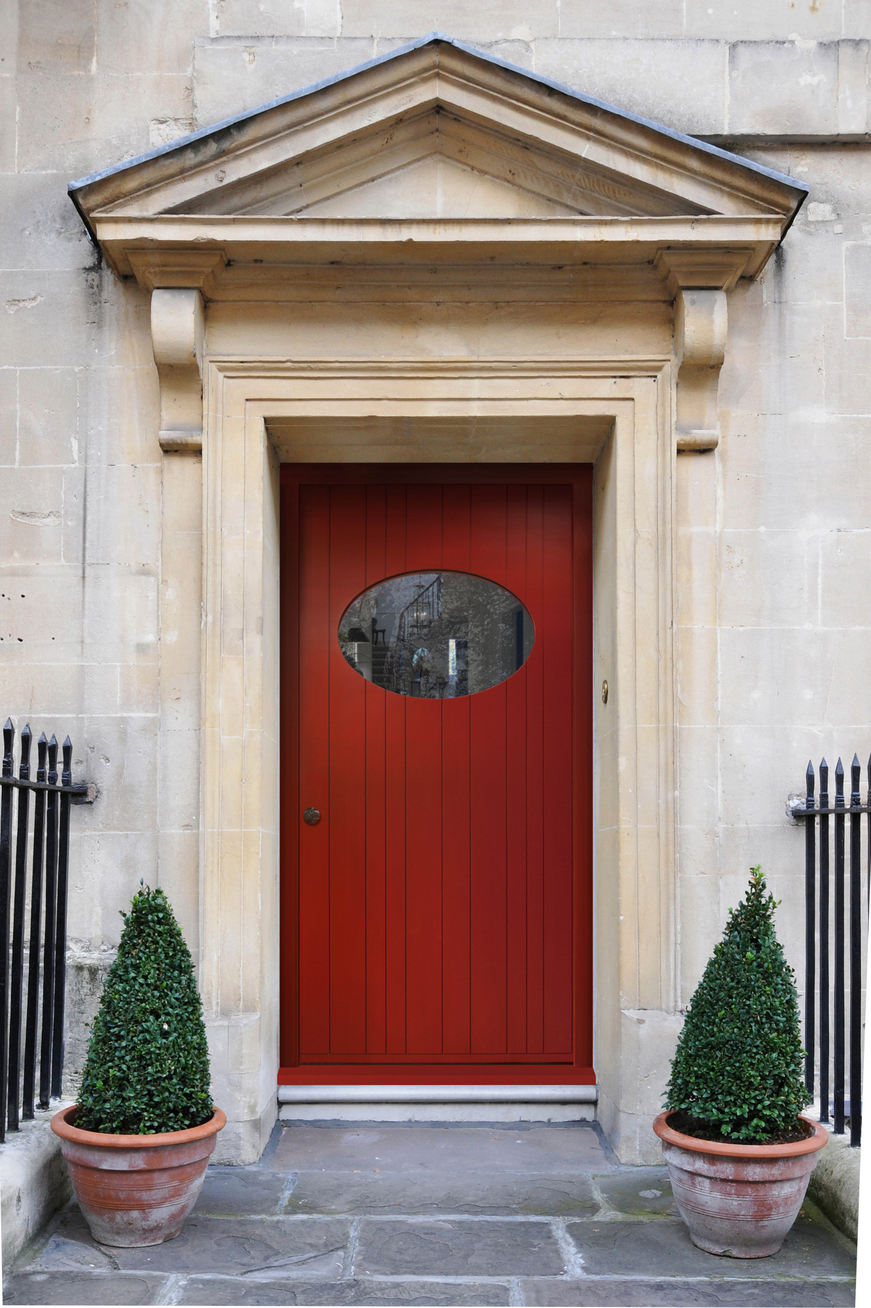 Red Stained Front Doors