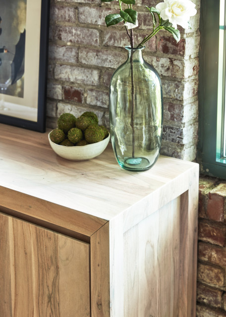 Brooks White Wash Solid Acacia Wood Buffet, 68W x 19D x 32.5H ...