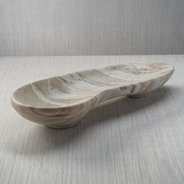 Altamura Large Organic Shape Marble Bowl - Contemporary - Decorative ...