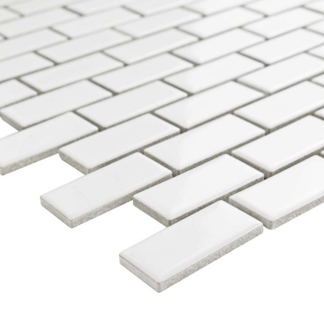 Hudson Subway Porcelain Mosaic Floor Tile, Sample - Traditional ...