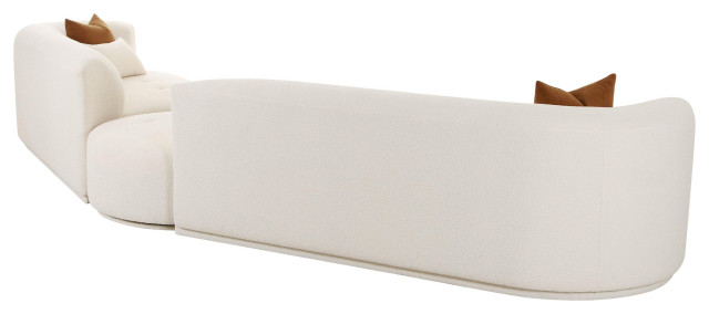 Fickle Cream Boucle 3-Piece Modular Sectional - Transitional - Living ...