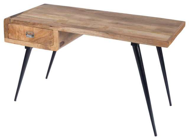 Mango Wood and Iron Desk, Belen Kox - Midcentury - Desks And Hutches ...
