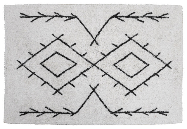 Cotton Tufted Rug With Diamond Pattern - Scandinavian - Area Rugs - by ...