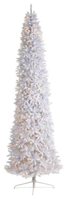 T3366 12 Slim White Artificial Christmas Tree With 1100 Warm White LED ...