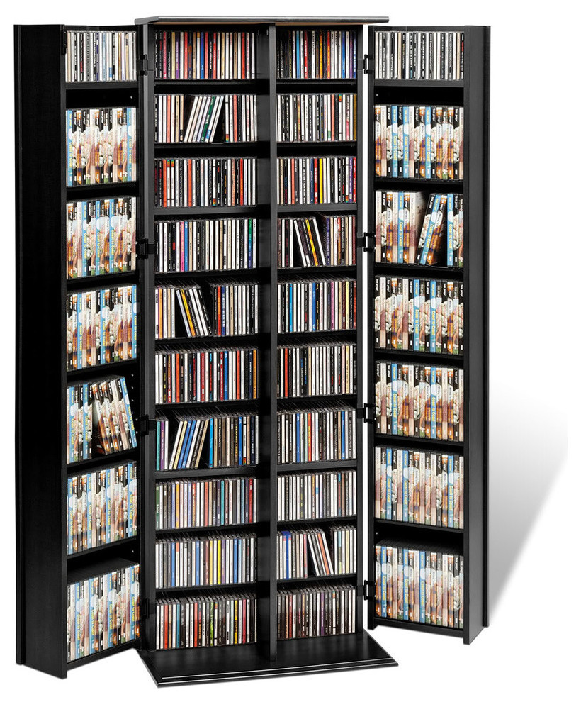 Grande Locking Media Storage Cabinet with Shaker Doors - Transitional ...