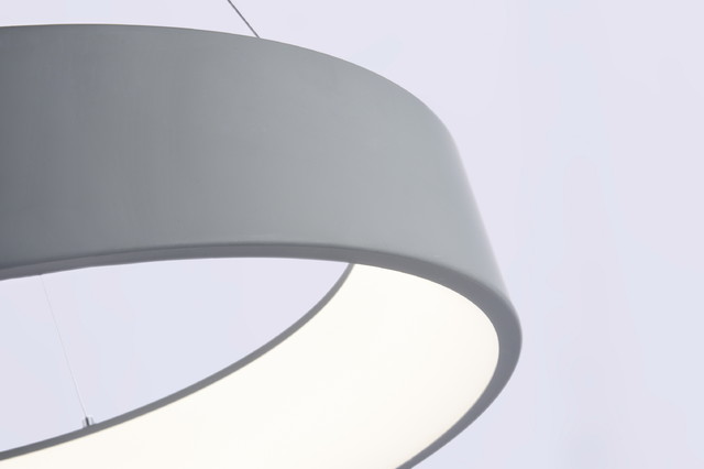 Round Gray LED Ring Frame Light Fixture - Modern - Pendant Lighting ...