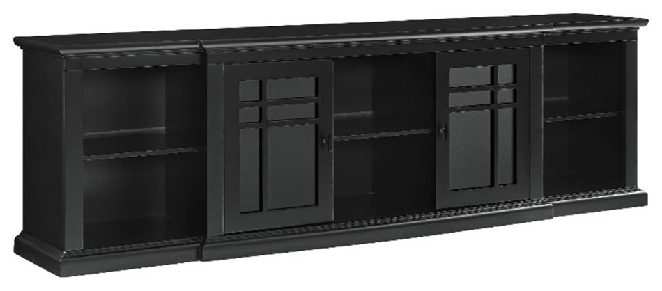 80" 2 Door Transitional Wood Breakfront Console - Black - Transitional ...