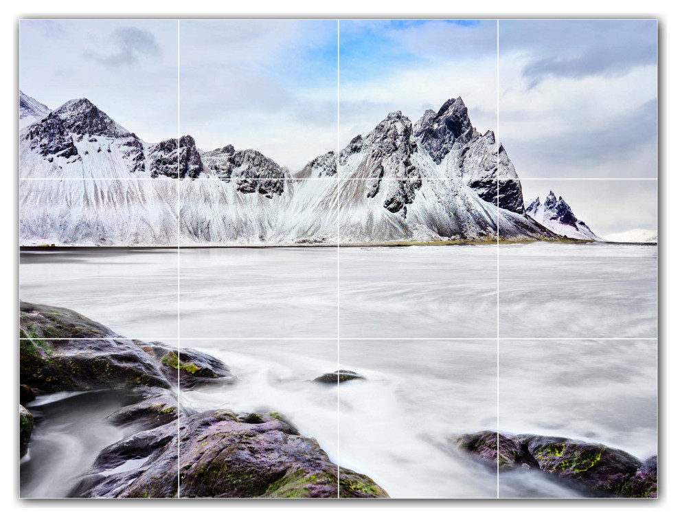 Mountains Ceramic Tile Wall Mural HZ500853, 24" Wide x 18" High ...