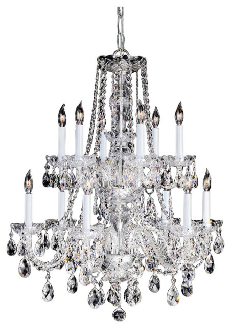 Crystorama 12-Light Clear Swarovski Spectra Crystal Chrome Chandelier ...
