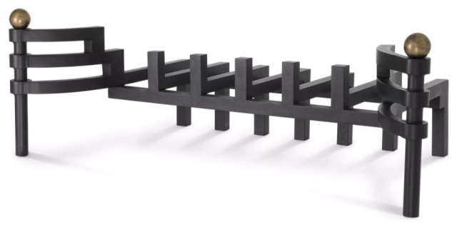 Black Metal Andiron | Eichholtz Artesia - Contemporary - Fireplace ...