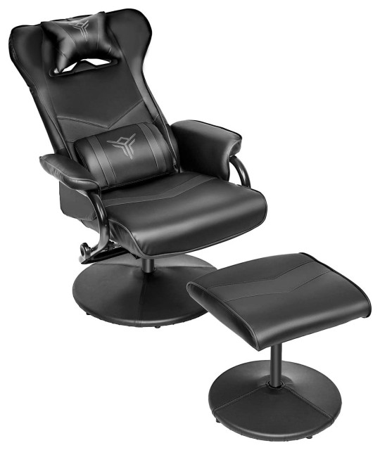 Elecwish Swivel Gaming Recliner Chair - Reclining PU Leather Lounge ...