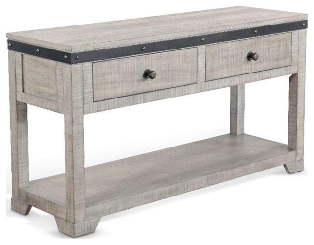 Sunny Designs Traditional Mahogany Wood Sofa Table in Alpine Gray ...