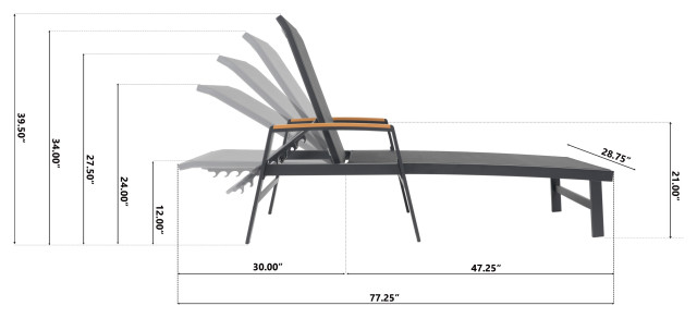 GDF Studio Outdoor Mesh and Aluminum Chaise Lounge, Set of 2 ...