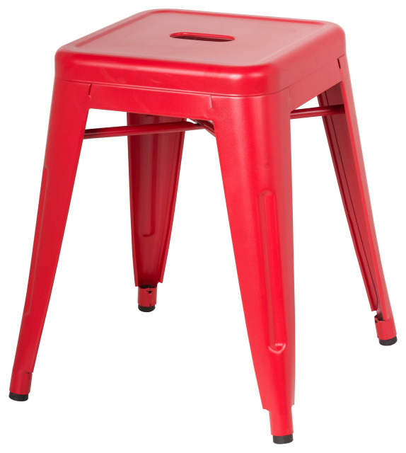 Highland Commercial Grade Stool, Frosted Red, Set of 4 - Industrial ...