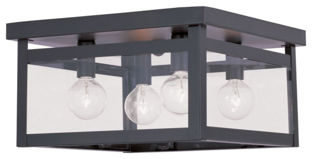 Vicar's Bridge Road - 4 Light Square Flush Mount In Shabby Chic Style-6 ...