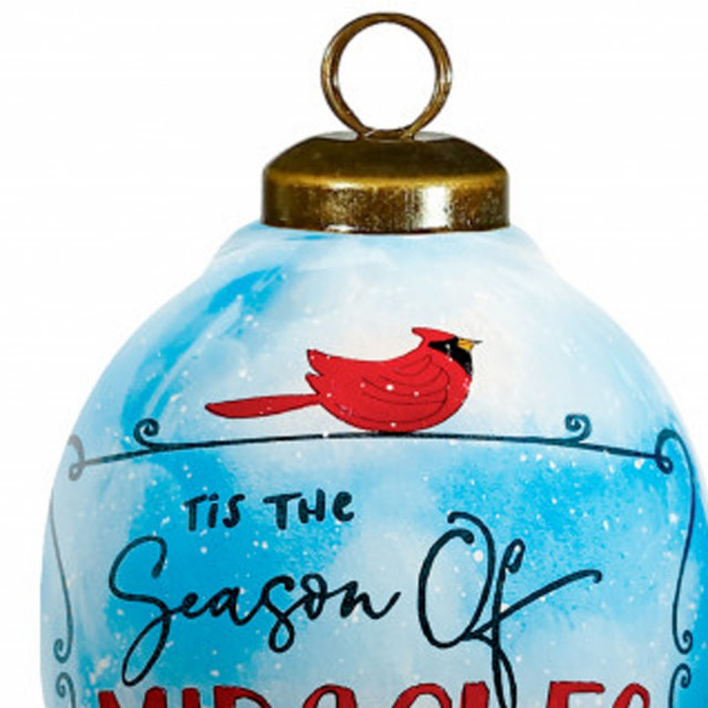 Season of Miracles Wordings Snowman Hand Painted Mouth Blown Glass ...