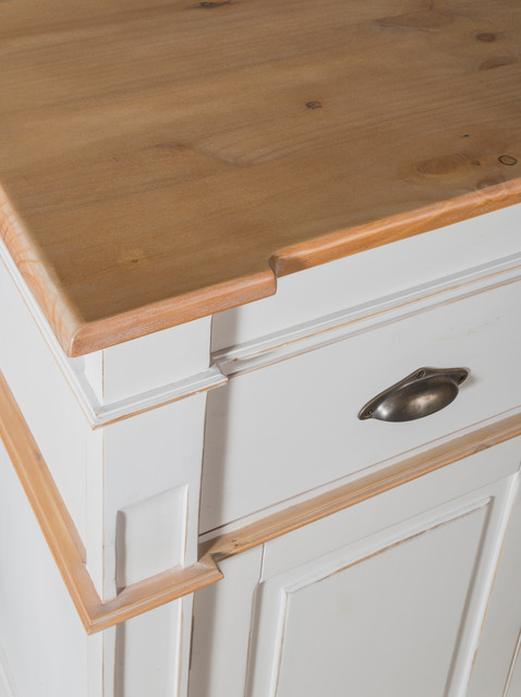 Asbury Rustic Wood 68" 4 Door 4 Drawer Sideboard, White - Farmhouse ...