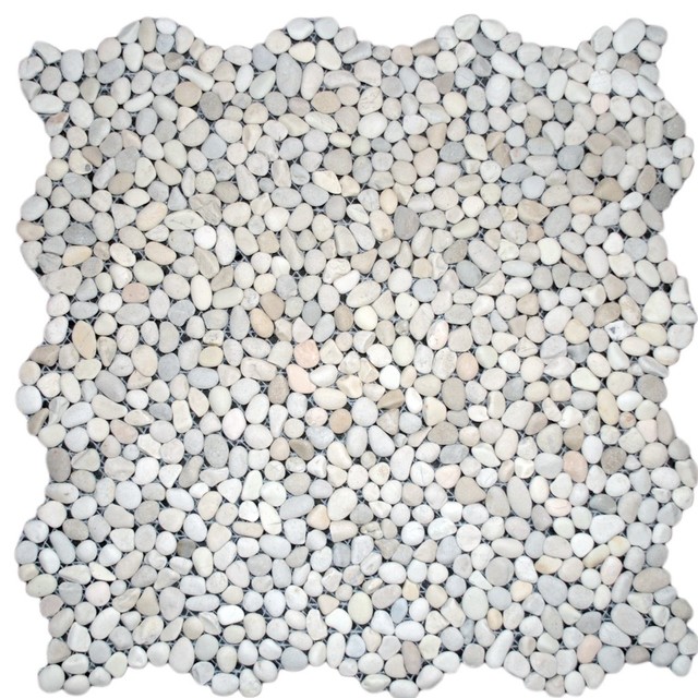 Mini Ivory Pebble Tile - Beach Style - Decorative Objects And Figurines ...