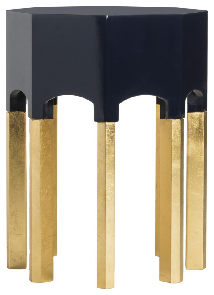 Layne Lacquer Side Table, Navy - Contemporary - Side Tables And End Tables - by Rustic Home ...