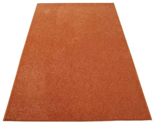 Furnish My Place Orange Solid Color Rug Made In Usa, 4' x 24' Oval ...